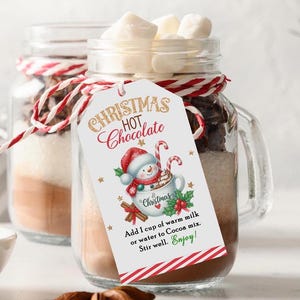 Printable Hot Chocolate Mix Gift Tags, SNOWMAN Hot Cocoa Mix Tags ...