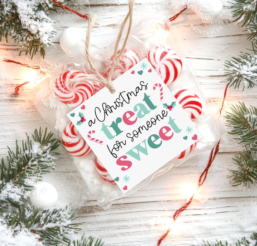 Christmas Treat Tag Printable, Sweet Treat Cookie Tag Christmas Gift ...