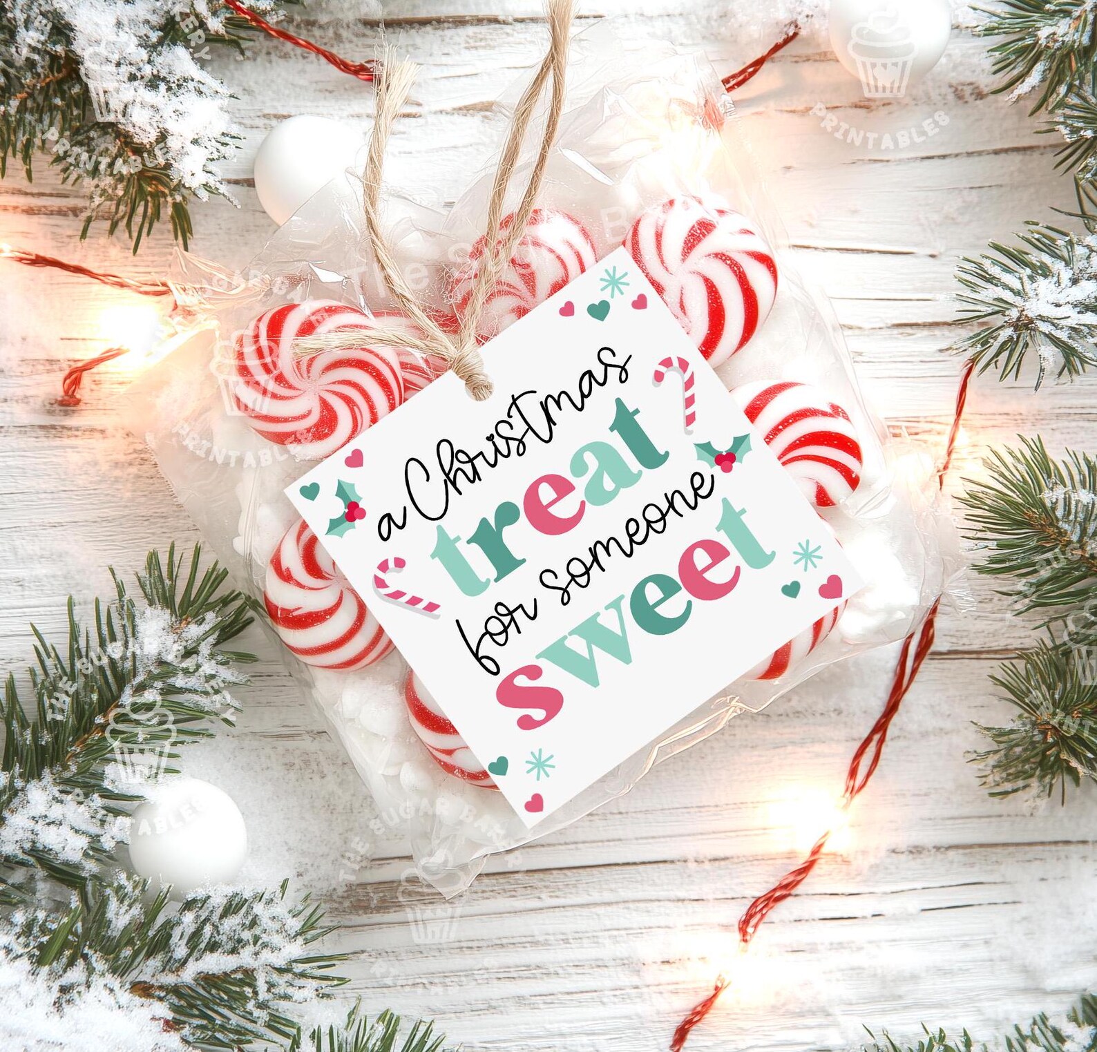 Christmas Treat Tag Printable, Sweet Treat Cookie Tag Christmas Gift ...