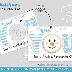 SNOWMAN Cookie Card, Christmas Cookie Card, Winter Snow Cookie Card ...
