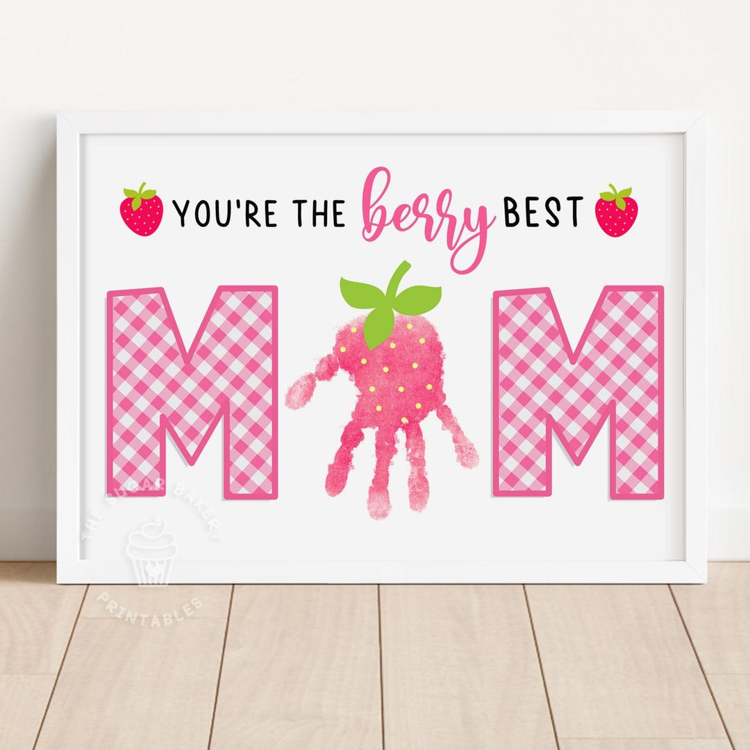 Mothers Day Berry Handprint Strawberry HANDPRINT Art for Kids BERRY ...