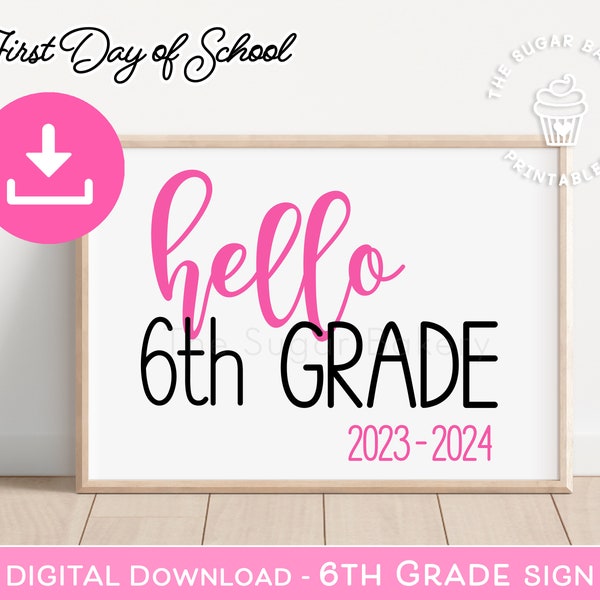 First Day of 6th Grade Sign - Etsy
