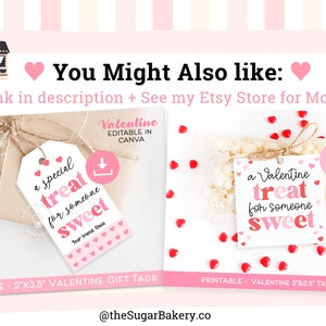 Printable Happy Valentine's Day Cookie Tags, EDITABLE Valentine's Day ...
