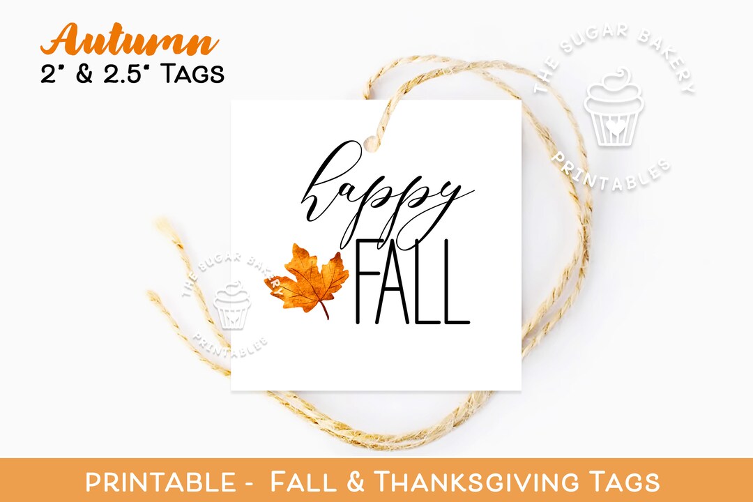 Happy FALL Cookie TAGS Printable Autumn Treat Tags Fall Gift - Etsy