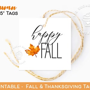 Happy FALL Cookie TAGS, Printable Autumn Treat Tags, Fall Gift Basket ...