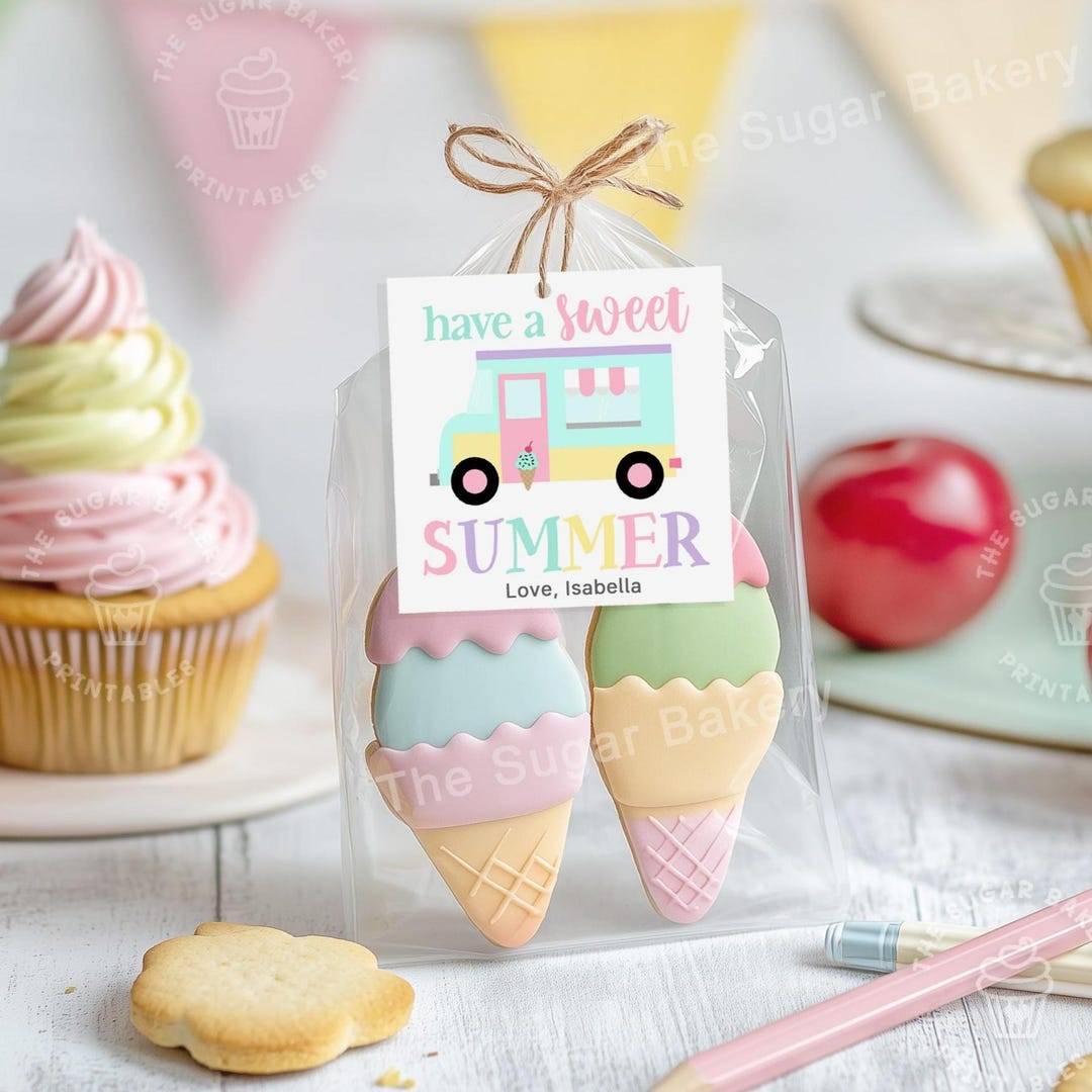 Have a SWEET SUMMER Tag Printable Ice Cream Truck Tag End of School ...