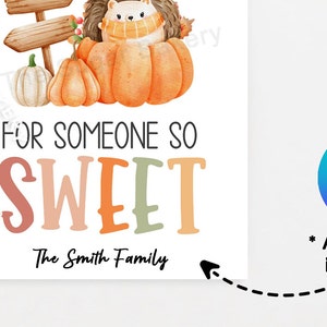 Printable Autumn Treat for Someone Sweet Tag, HEDGEHOG Pumpkin Tags ...