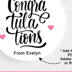 Congratulations GIFT TAG, PRINTABLE Graduation Gift Tag, Baby Shower ...