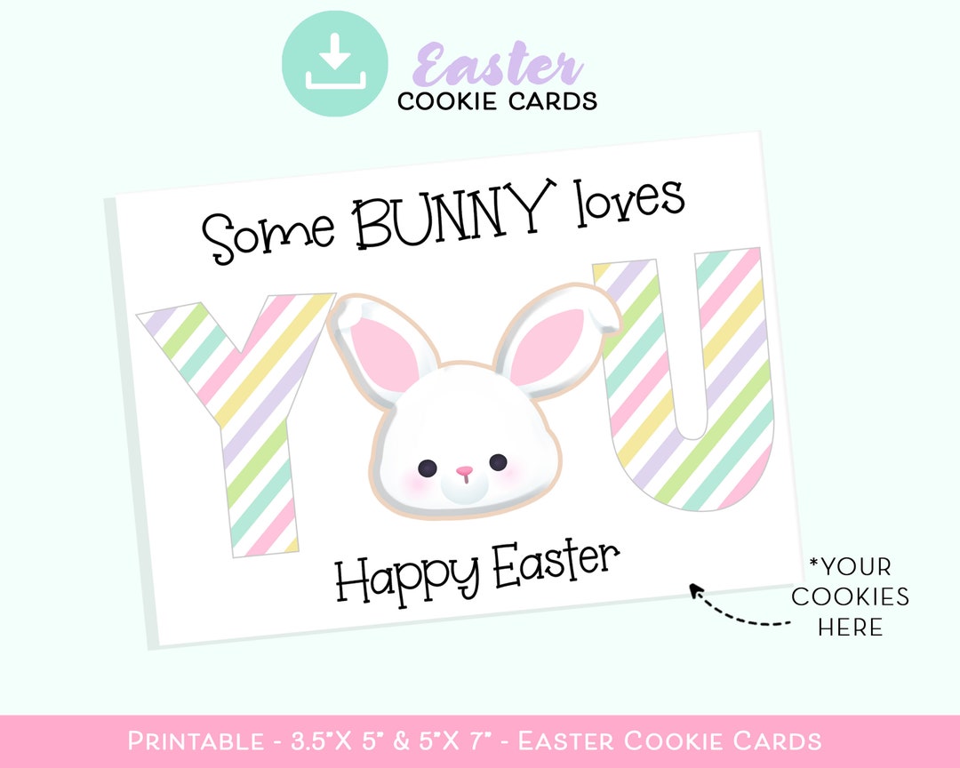 EASTER Cookie Cards, Somebunny Loves YOU Cookie Card, Cookie Card ...