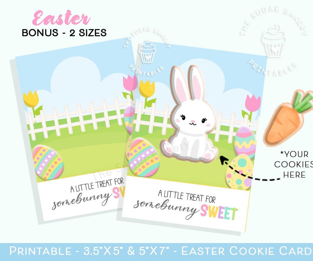 Easter Cookie Cards, Treat for Somebunny Sweet, Mini Cookie Card ...