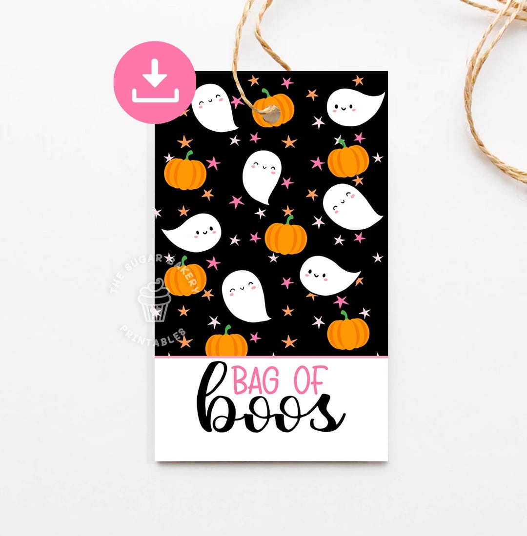 Bag of Boos Cookie Tags, Halloween Treat Tags, Bag of Boos Tag ...
