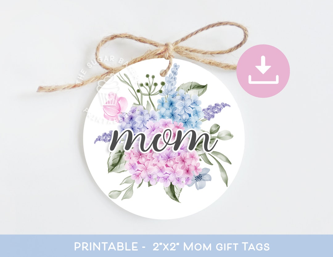 Printable Mother's Day Tag, MOM Cookie Tags, Happy Birthday MOM Tag ...