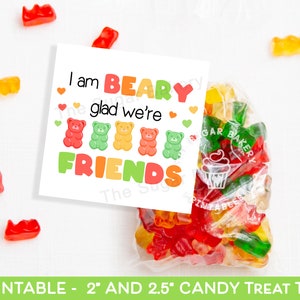 BEARY Sweet Gummy Bear Valentine Tag, Gummy Bear Valentine, Valentine's ...