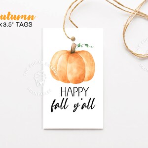 Happy FALL Y'all Cookie TAGS, Printable Autumn Treat Tags, Fall Gift ...