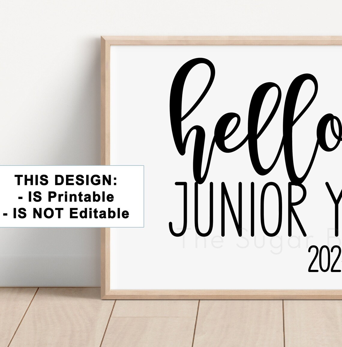Hello JUNIOR Year Printable Minimalist BW Sign First Day 11th Grade ...
