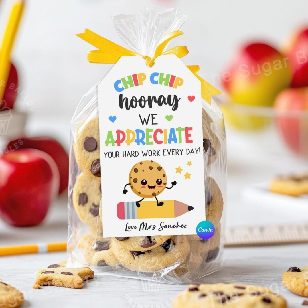 Chip Chip Hooray Tag, Teacher Appreciation Tag, TEACHER Thank You Tag ...