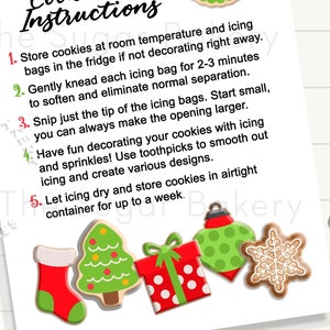Printable CHRISTMAS DIY COOKIE Kit Instructions, 3.5x5" and 5x7" Cards ...