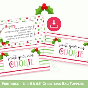 PYO Cookie Christmas Treat Bag Topper, PYO Cookie Topper, PYO Christmas ...