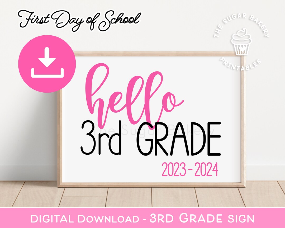 First Day of 3rd Grade Sign Printable First Day of 3rd GRADE - Etsy