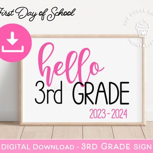 First Day of 3rd Grade Sign Printable First Day of 3rd GRADE - Etsy