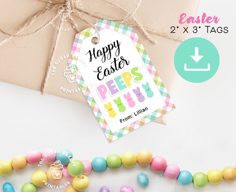Printable Happy Easter PEEPS Tags, PEEPS Classroom Favor Tags, Treats ...