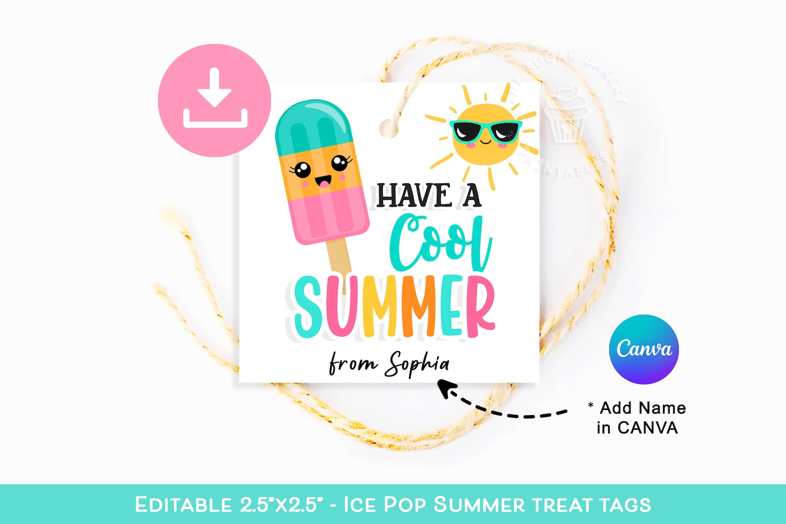 Have a COOL Summer Tag, EDITABLE Ice Cream Popsicle Tag, Have a Sweet ...