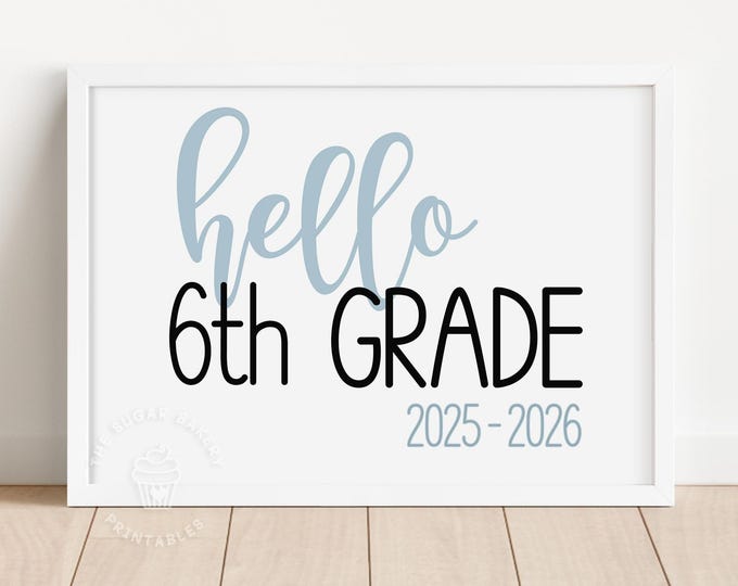 6TH GRADE Chalkboard Sign - Etsy