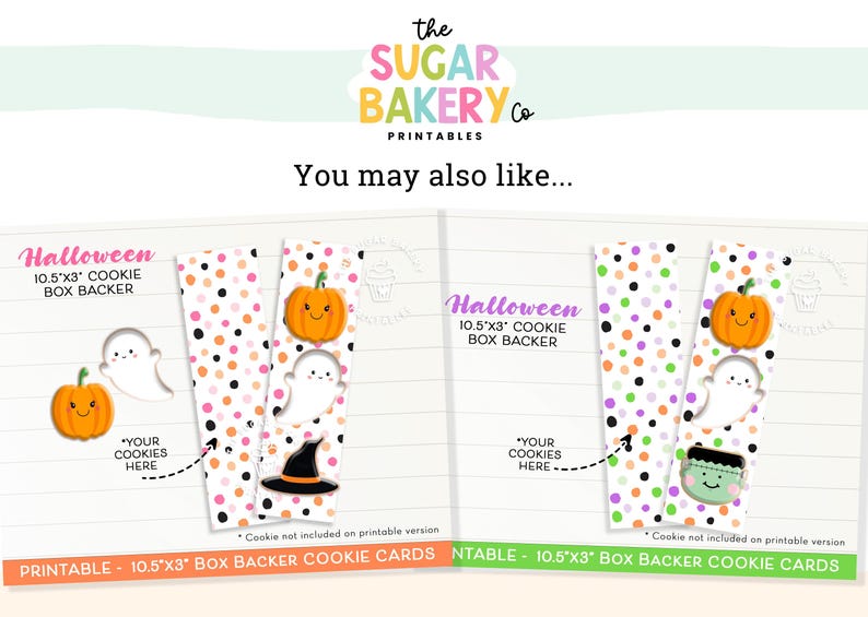 Printable Halloween Cookie Box Backers, Polka Dot & Stripes 10.5"x3 ...