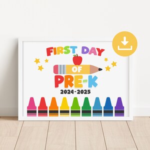 First Day of PREK School SIGN, Printable PRE-K Sign, 1st Day of Prek ...