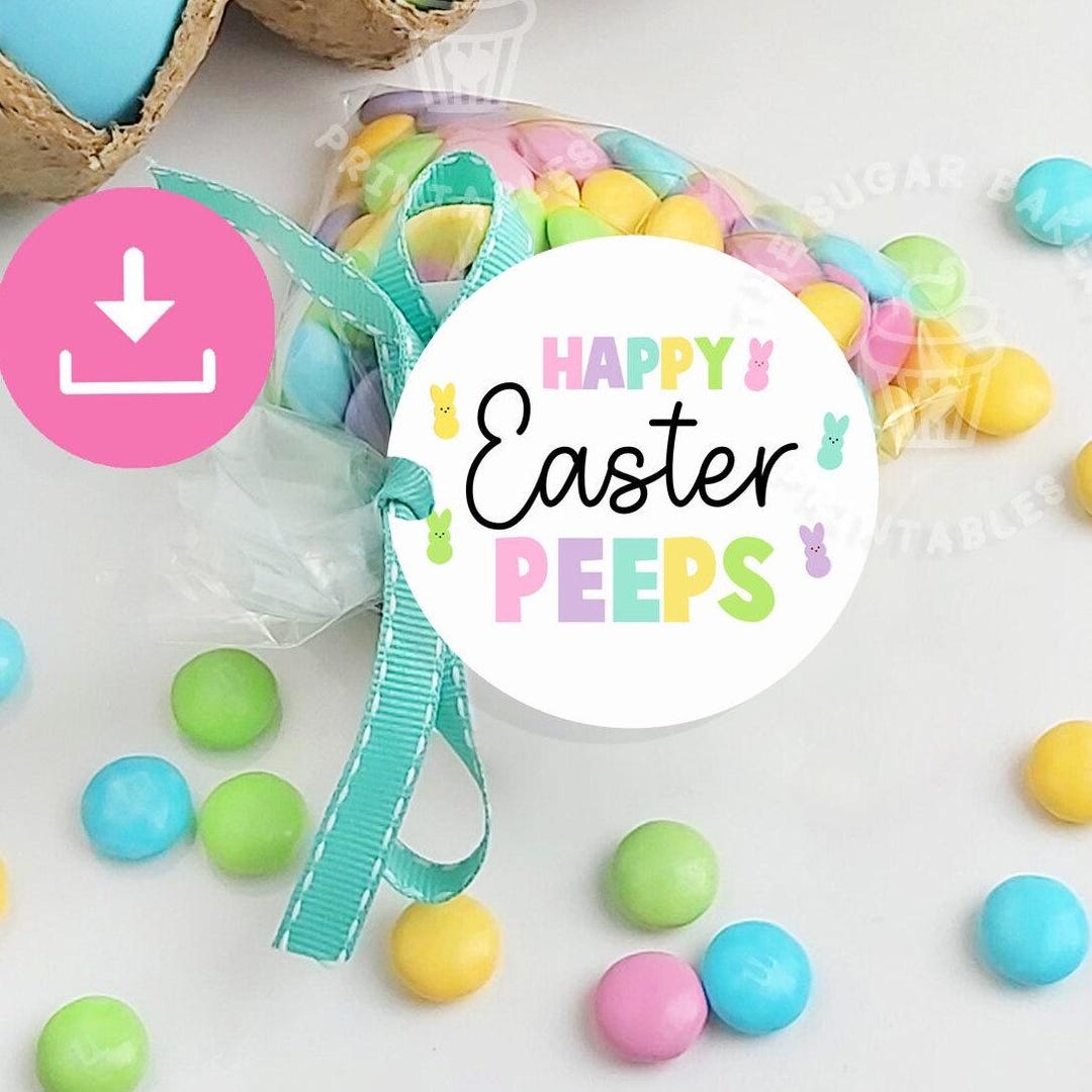 Happy Easter PEEPS Printable, Treats for My PEEPS Tag, Peeps Gift Tag ...