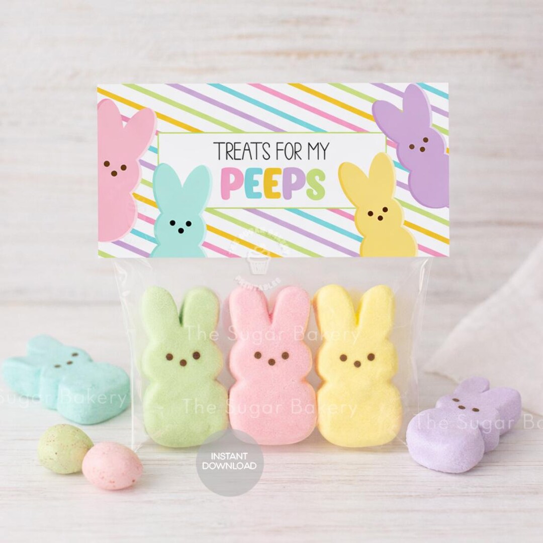 Treats for My PEEPS Treat Bag Topper 4", 5" and 6.5", Easter PEEPS Bag ...