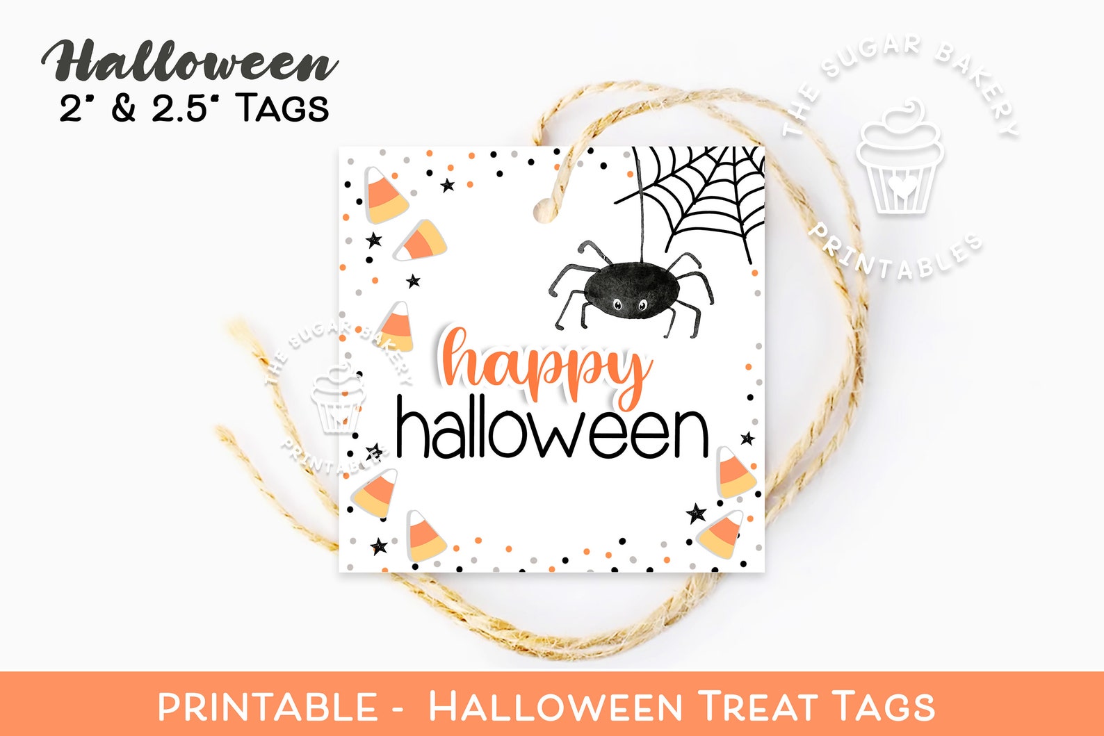 Happy Halloween Treat Tags, Halloween Candy Corn Treat Tag, Halloween ...
