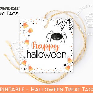 Happy Halloween Treat Tags, Halloween Candy Corn Treat Tag, Halloween ...