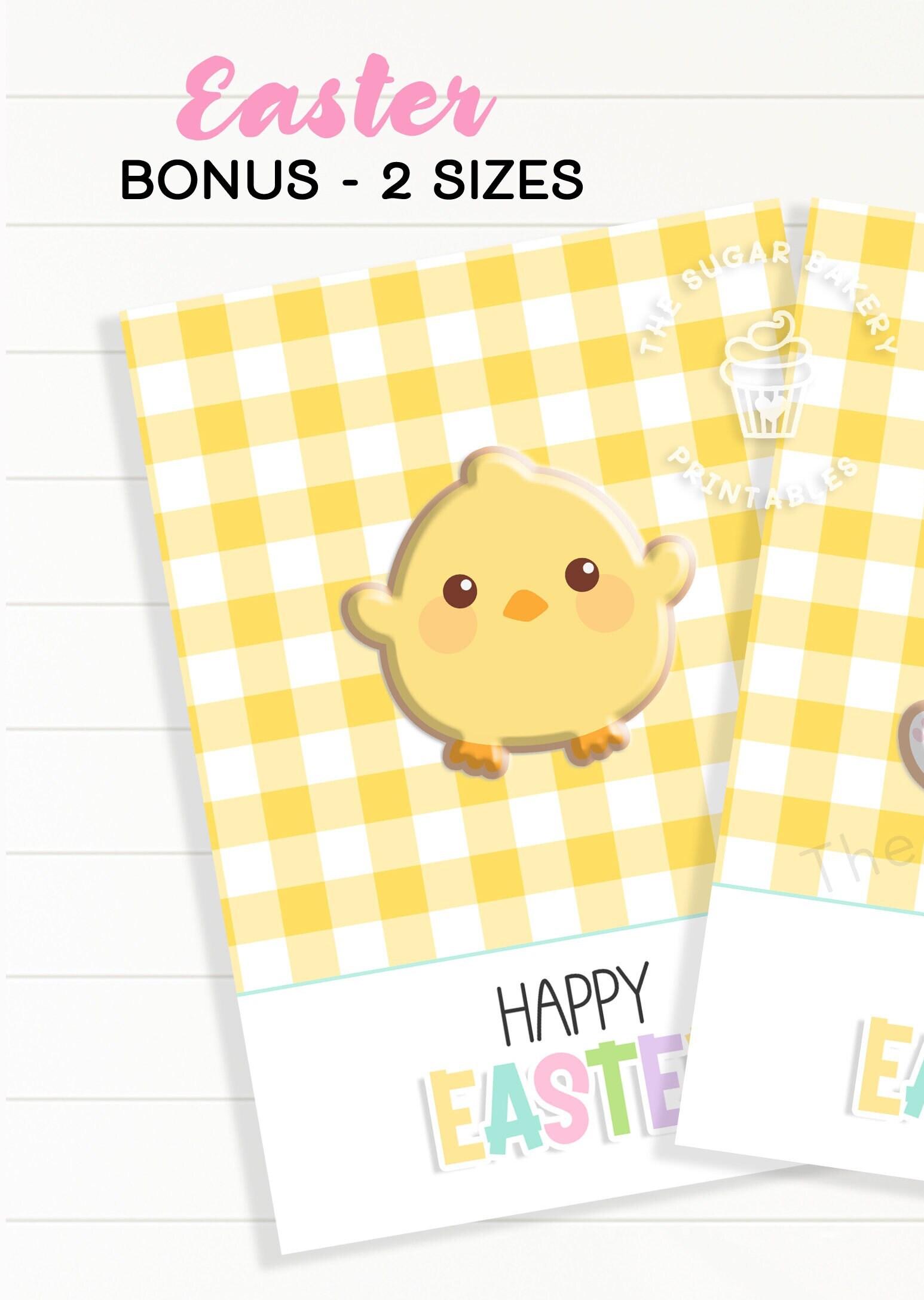 Easter Cookie Cards, Yellow Plaid Mini Cookie Card, Cookie Cards Easter ...