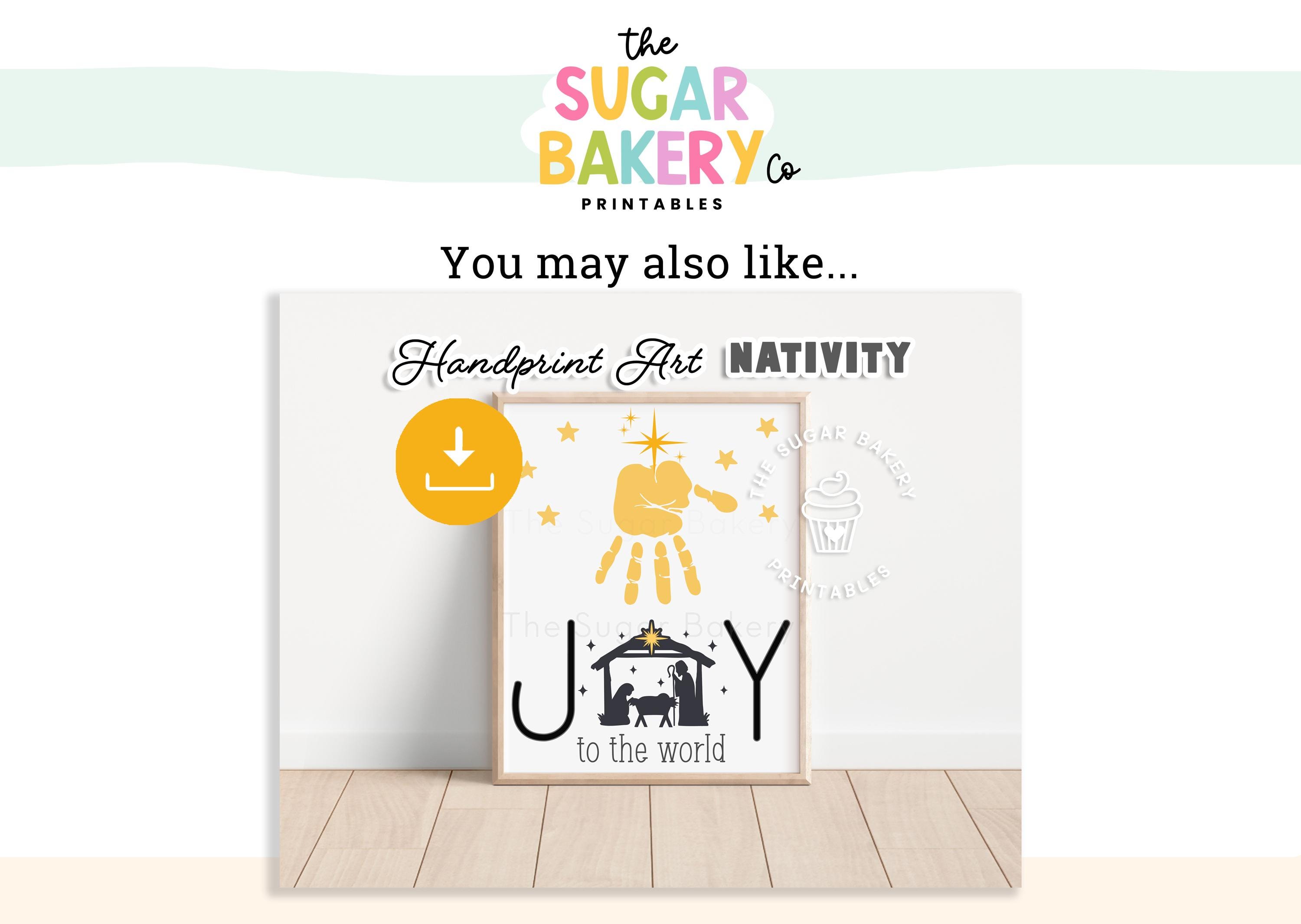 Christmas NATIVITY Handprint Art, JOY to the World, Sunday School Craft ...