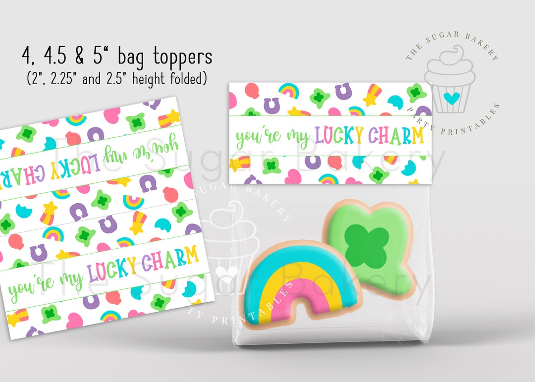 Lucky Charm Treat Bag Topper 4 4.5 and 5 St - Etsy