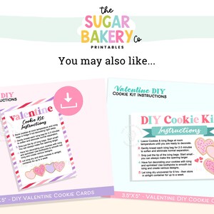 Valentine DIY COOKIE Kit Instructions, Printable Valentine Cookie Kit ...