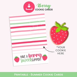 Have a BERRY Sweet Summer COOKIE CARD, Strawberry Cookie Card, Berry ...