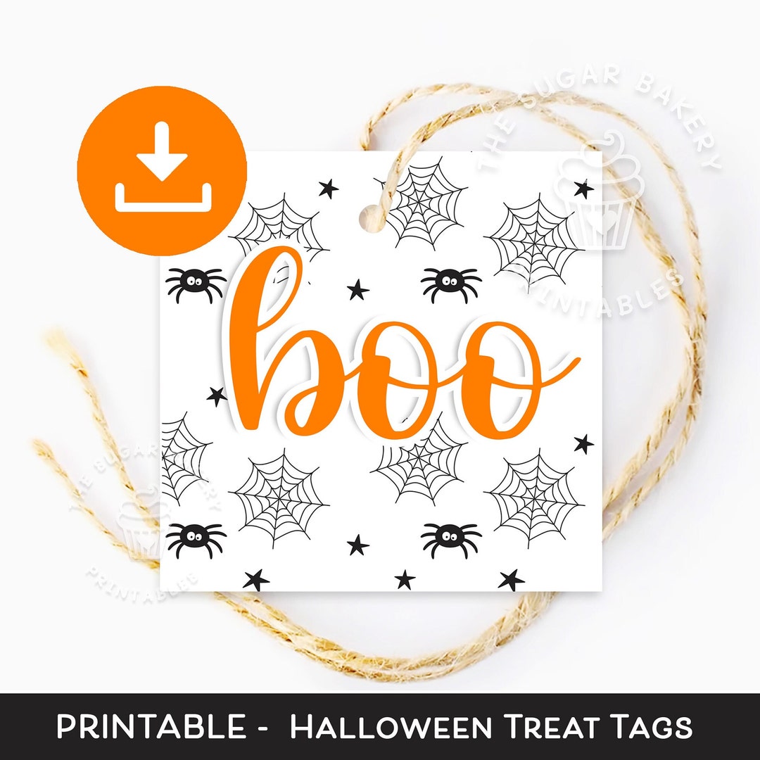 Printable Halloween Tags, BOO Here's a Little Treat Tag, Ghost Candy ...