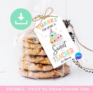 Teacher Appreciation Tags Printable, Thank You for Being a SWEET ...