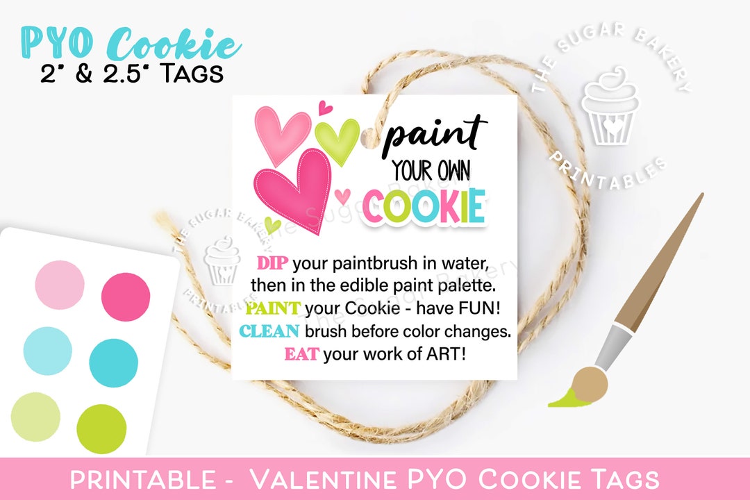 PYO Valentine Cookie Tags PYO Cookie Instructions PYO - Etsy
