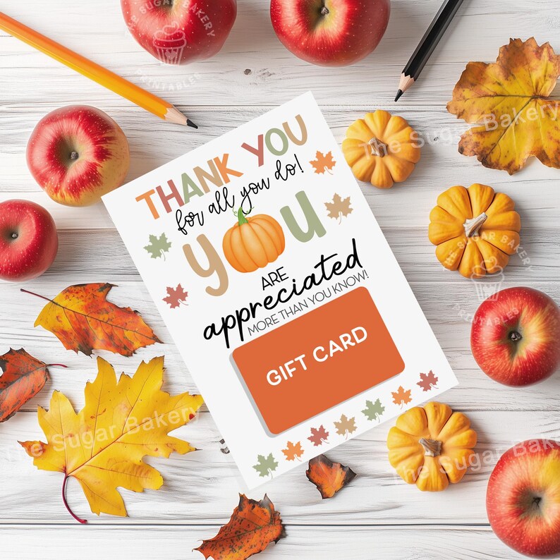 Fall Gift Card Holder for Teacher, Thanksgiving Teacher Gift Autumn ...