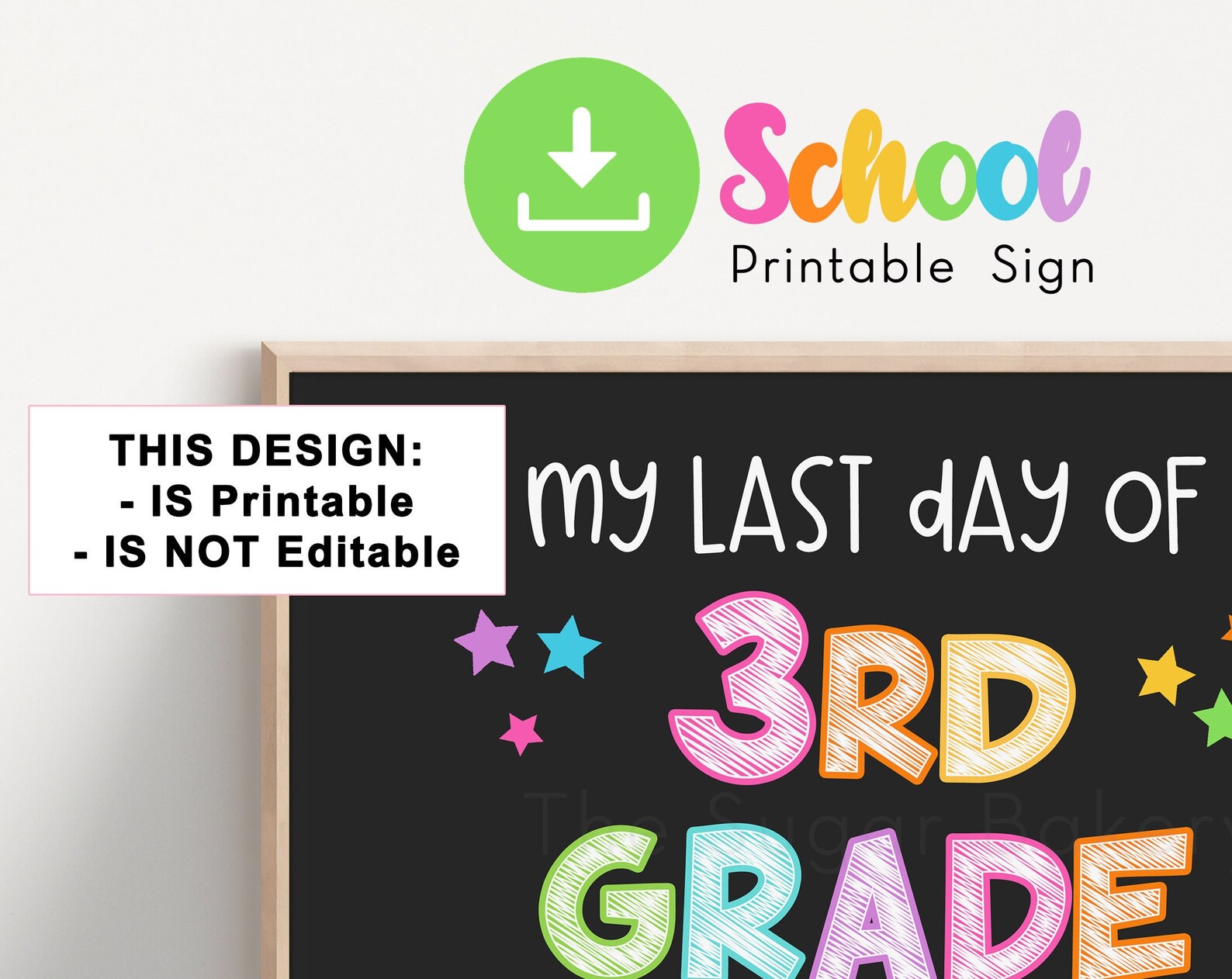 LAST DAY of 3rd Grade Sign, Last Day of SCHOOL Sign 3rd Grade, Goodbye ...