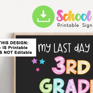 LAST DAY of 3rd Grade Sign, Last Day of SCHOOL Sign 3rd Grade, Goodbye ...