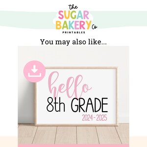 First Day of 8th Grade SCHOOL SIGN, Back to School Sign, First Day of ...