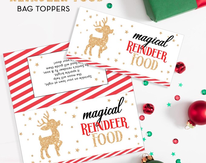 Magic Reindeer Food Poem Label Printable Reindeer Food Bags Christmas ...