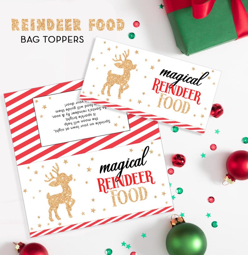 Printable Reindeer Food Topper, Magical Reindeer Food Bag Topper ...