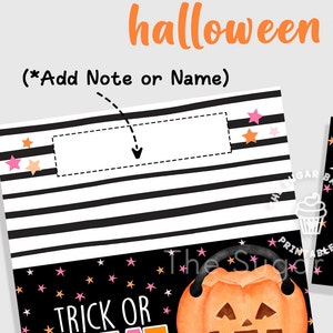 Trick or Treat Bag Topper, Halloween Pumpkin Cookie Bag Topper ...