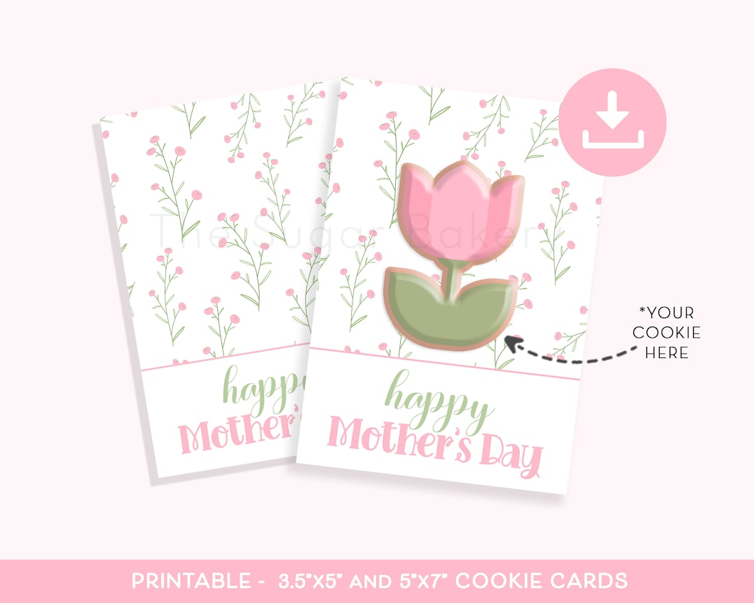 Happy Mother's Day COOKIE CARD, Printable 3.5"x5" & 5"x7" Mother's Day ...