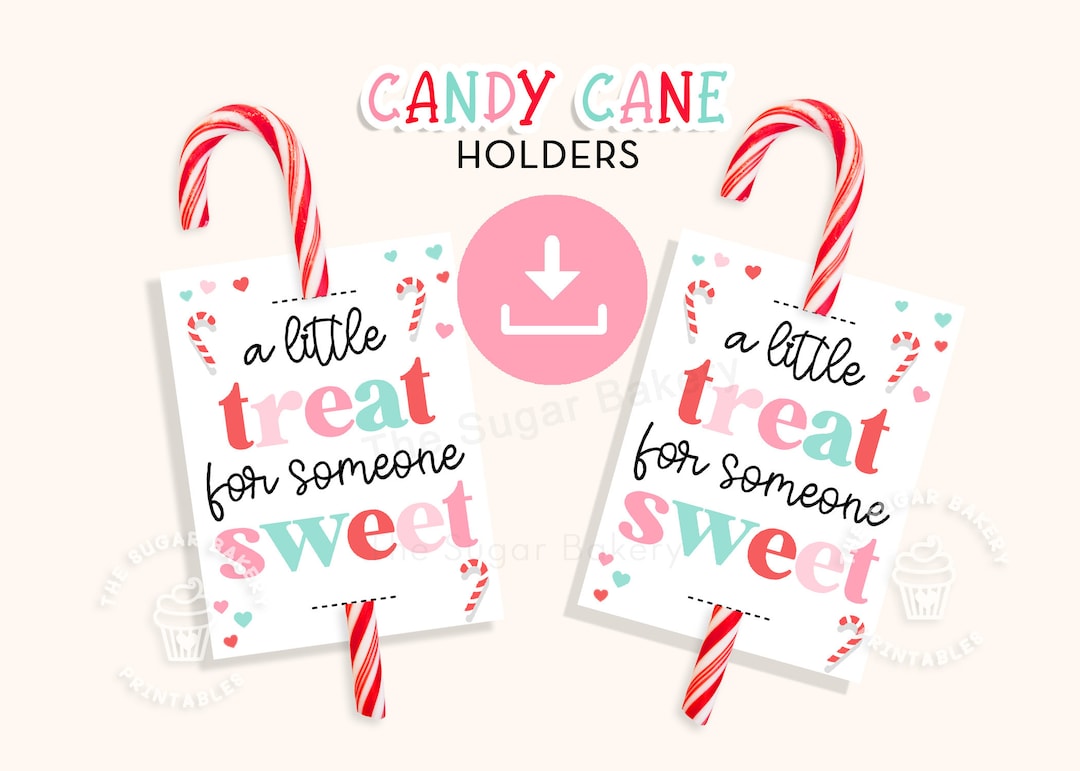 Christmas Candy Cane Holder, Printable Candy Cane Tag, Candy Cane ...